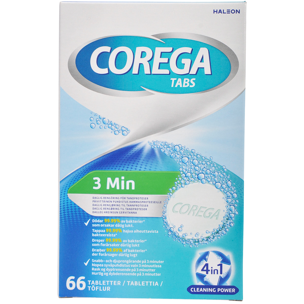 Köp Corega 3 Minutes Tablets 66 Stk - Mecindo – Mecindo.se