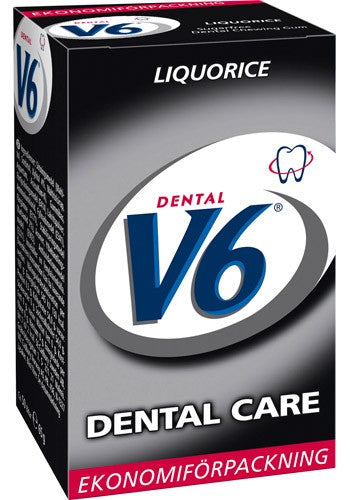 Köp V6 Dental Care Liquorice Tuggummi Sockerfri 50 Stk. - Mecindo ...