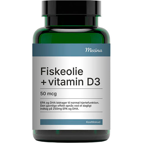 Mezina Fiskolja med vitamin D3 - 50 mcg | 160 kapslar – Mecindo.se